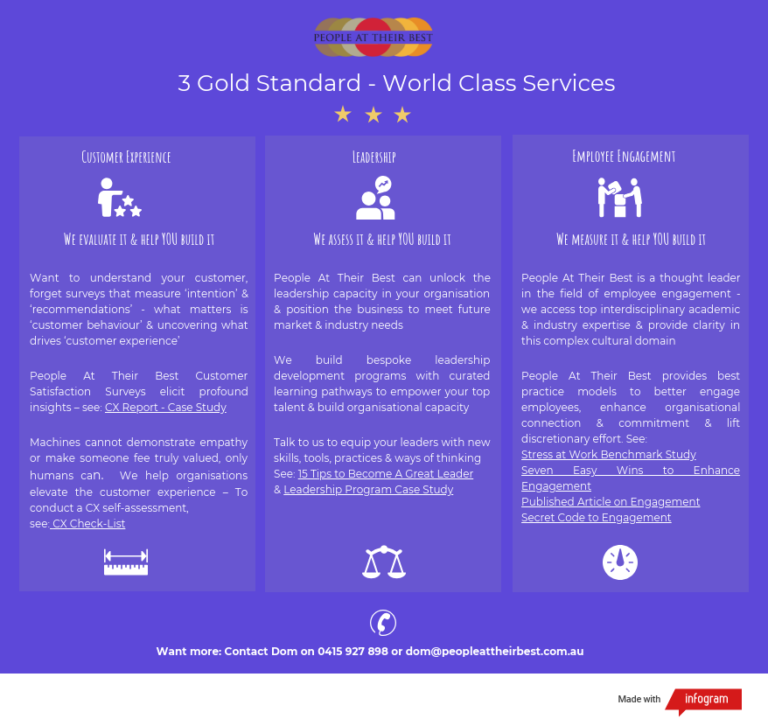 3 Gold Standard World Class Services - People At Their Best
